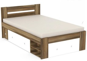 Studentská postel REA Larisa 120x200cm s nočním stolkem - ořech rockpile