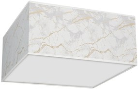 Stropní svítidlo Senso Square, 1x bílé/zlaté textilní stínítko, (bílé plexisklo), (40 cm)
