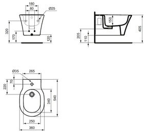 Ideal Standard Connect Air - Závěsný bidet, bílá E233501