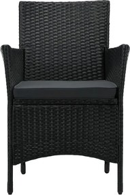 Juskys Balkónový set Bayamo - černý + šedé podušky