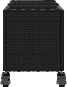 Zahradní truhlíky s kolečky 2 ks černé 107x32x38 cm polyratan 3210525