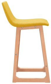 vidaXL Barové židle 2 ks hořčicově žluté textil