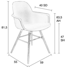 Béžové jídelní židle v sadě 2 ks Albert – Zuiver
