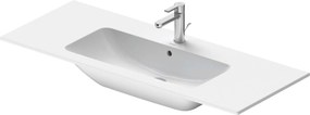 Duravit ME by Starck - Umyvadlo 123x49 cm, s přepadem, otvor pro baterii, DuraShield, matná bílá 233612AC00