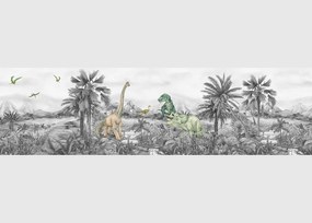 Dětská samolepící bordura na zeď Dino | 5 m x 9.7 cm | DWBD8137