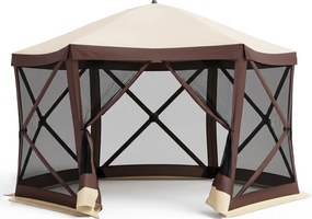 Costway Výsuvný pavilon pro 6-8 osob Skládací pavilon s 6 moskytiérami a dveřmi