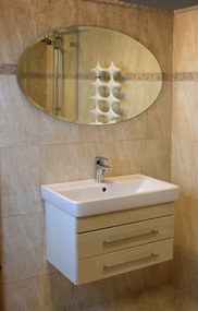Amirro Zrcadlo na zeď do pokoje ložnice koupelny tvarové JASPIS 60 x 100 cm - elipsa s fazetou 20 mm 710-112