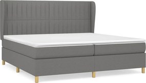 Box spring postel s matrací tmavě šedá 200x200 cm textil 3128710