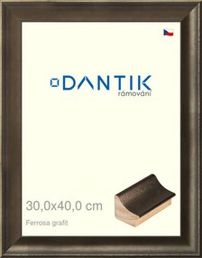 DANTIK rámeček 30x40 | Ferrosa grafit (Plexi Čiré)