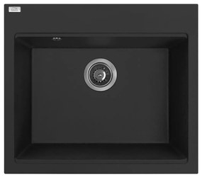 Laveo Tau, 1-komorový granitový dřez 570x500x215 mm, černá, LAV-SBT_710B