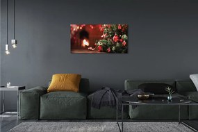 Obrazy na plátně Vánoční strom ozdoby světla dárky 100x50 cm