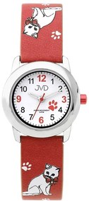 Dětské dívčí hodinky JVD J7153.3 s kočičími motivy a kočkami