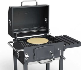 Avenberg Multifunkční BBQ gril Genius + litinový rošt + tál + pizza kámen, 70 x 103 x 105 cm