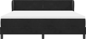 Postel s boxspringem s čelo Černá 180 x 200 cm samet 3340456