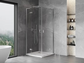 Mexen Mist-H L Duo, 2-křídlý ​​sprchový kout 105 x 105 cm, čiré sklo, chromový profil, 8A5L-105L-105P-01-00