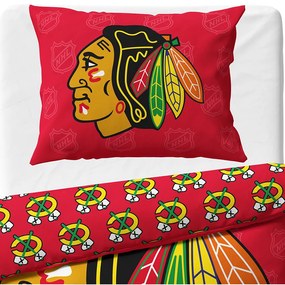 Hokejové povlečení NHL Chicago Blackhawks Shields Velikost: 140x200 + 70x90 cm