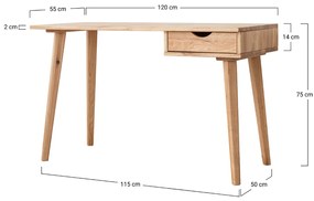 Bílý nábytek Psací stůl Simona, dub, masiv
