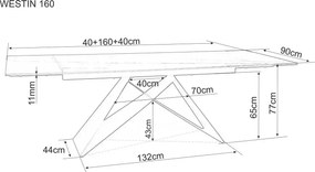 Jídelní rozkládací stůl Westin 160/240 cm - výběr z 6 provedení