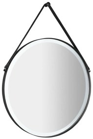 Sapho - Zrcadlo Orbiter s LED osvětlením, průměr 60 cm, matná černá ORL060
