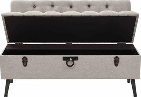 Úložná lavice s opěradlem 110 cm krémová textil 339298