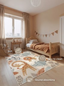 Hanse Home, Dětský koberec Adventures 106409 Cream Multicolor, 120x170, vícebarevná, dětský pokoj