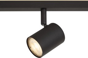 Moderní černé 4-světelné stropní bodové svítidlo GU10 50mm vč. podsvícení a 3-cestného vypínače - Back Up