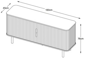 Designová komoda Parveen 160 cm přírodní dub