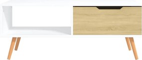 Konferenční stolek bílý a dub sonoma 100x49,5x43 cm dřevotříska 326791