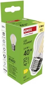 Emos lighting LED žárovka Filament Mini Globe / E27 / 3,4 W (40 W) / 470 lm / teplá bílá 1525743210