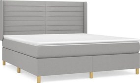 Box spring postel s matrací světle šedá 160 x 200 cm textil 3132081