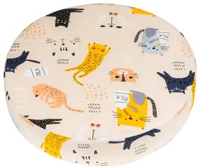 Bellatex Sedák KULATÝ průměr 40 cm Kočička béžová, oranžová, černá