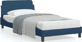 vidaXL Rám postele s čelem 100x200 cm textil [373129] Barva: Modrá
