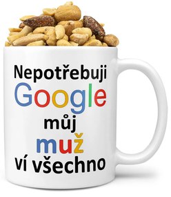 Hrnek Google - Muž (Náplň hrníčku: Směs slaných oříšků)