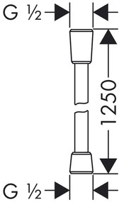 Hansgrohe Isiflex - Sprchová hadice 1250 mm, chrom 28272000