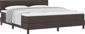 Postel s boxspringem s čelo Tmavě hnědá 180 x 200 cm textil 3338709