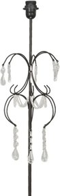 Hnědá kovová antik stojací lampa s kamínky Inia - Ø 24*147 cm/ E27 /MAX 60W
