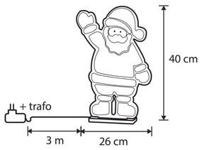 Vánoční stolní lampa Santa Claus vč. LED s časovačem - Infinidade