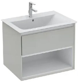 Ideal Standard Connect Air - Skříňka pod umyvadlo, 600x440x517 mm, lesklá světlá šedá/bílá mat E0826EQ