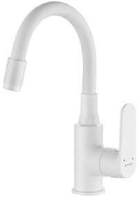 Kuchinox Dima, umyvadlová baterie s flexibilním výtokem h-280, bílá matná, LAV-BQD_621D