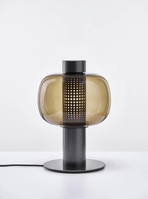 Designová lampa Brokis Bonbori Small PC1164 Povrch Montury: kov - černý matný komaxit, Barva skla: Hnědá kouřová - transparentní sklo, Povrchová úprava skla: TRIAC - STANDARDNÍ VERZE