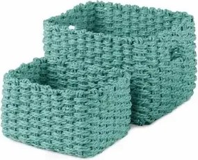 Compactor Lisou Set pletených košíků 2 dílný - zelená AQUA
