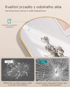 Zaoblené zrcadlo UMBRA, 160x50 cm, zlatá SongmicsHome