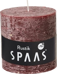 SPAAS Svíčka válec rustikální 10x10cm tm.červená