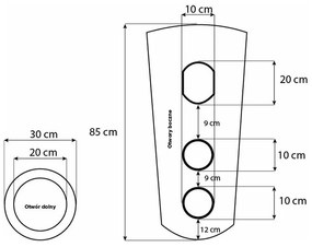 BPS-koupelny Volně stojící keramické umyvadlo HYD-LO-MTB-400 ø40 cm, černá matná