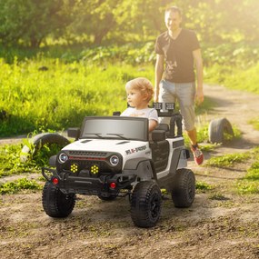 Dětské elektrické auto AIYAPLAY +3 roky - Čtyřkolka do všech terénů s 12V baterií, dálkovým ovládáním, tlumenými koly, Bluetooth, LED světlomety, houk