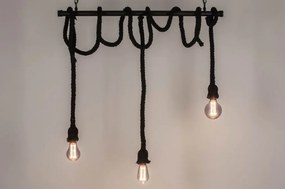 Závěsné designové svítidlo nad stůl Rope Industry Bulb 3 Nero