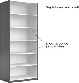 Skříň 2dveřová bez zrcadel série N, grafit Dominika