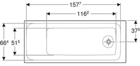 Geberit Tawa Obdélníková vana 170 x 75 cm, včetně noh, bílá 554.121.01.1