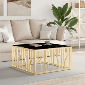 vidaXL Konferenční stolek 80 x 80 x 40 cm nerezová ocel a sklo [350058] Barva: Zlatá a černá