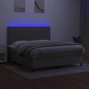 Box spring postel s matrací a LED taupe 160x200 cm textil 3135049